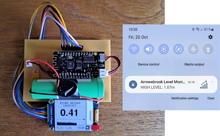 Arduino E Paper Rver Level Altert