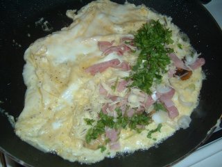Mushroom & Ham Omelette